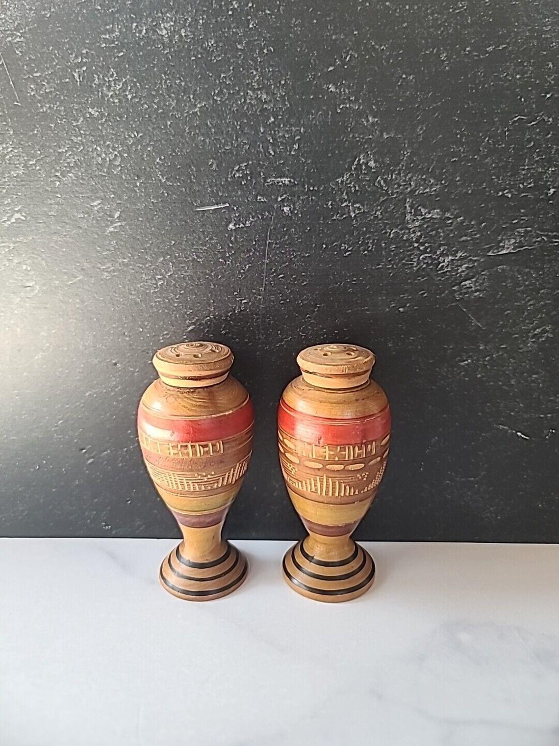 Mexico Vintage Salt and Pepper Wooden Shakers - Etsy