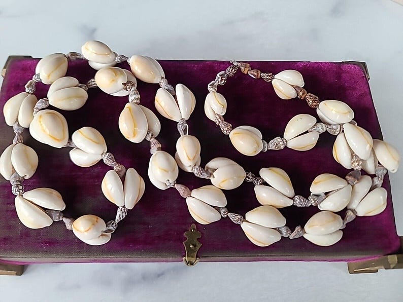 Shell Beaded Necklace Vintage - Etsy