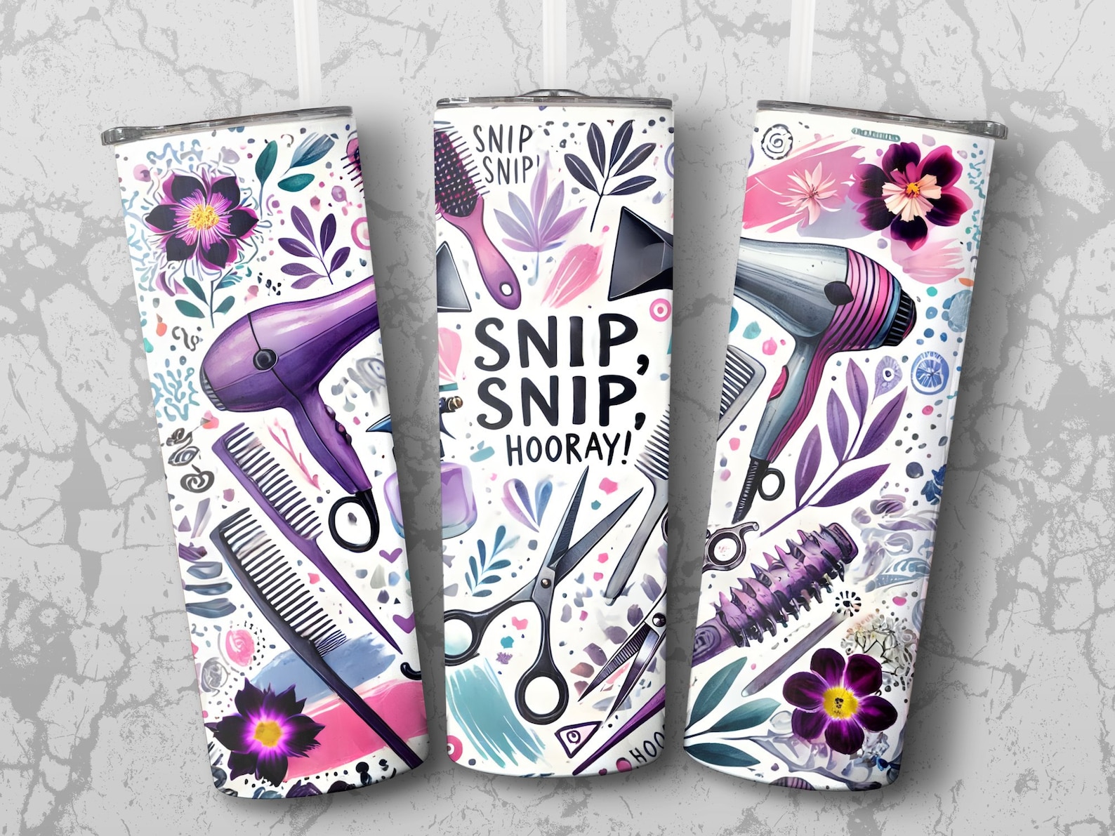 SNIP SNIP Hooray Tumbler Wrap – Hairdresser PNG for 20oz Skinny ...