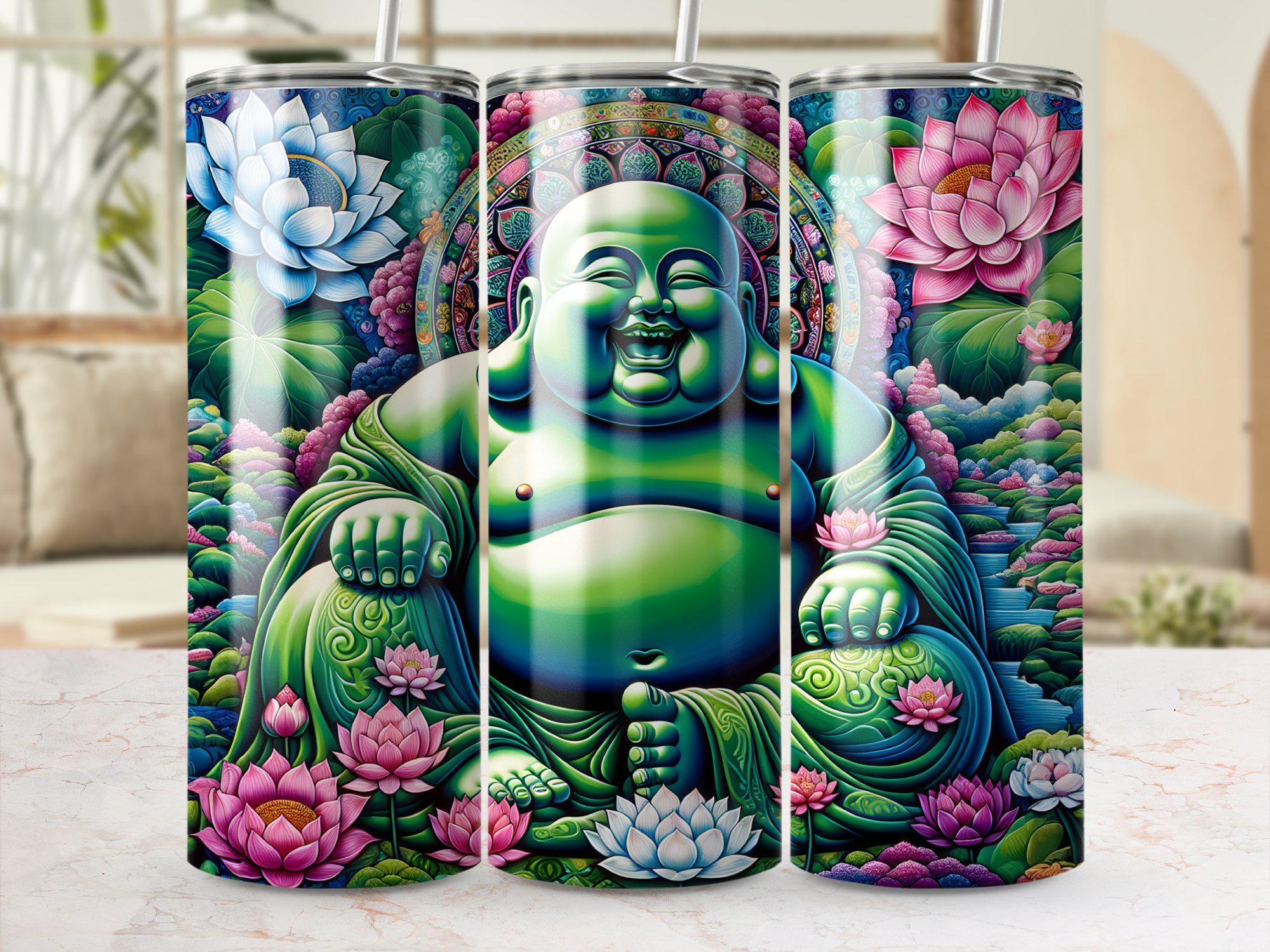 Jade Buddha 20oz Skinny Tumbler Wrap Digital Download, Seamless PNG ...