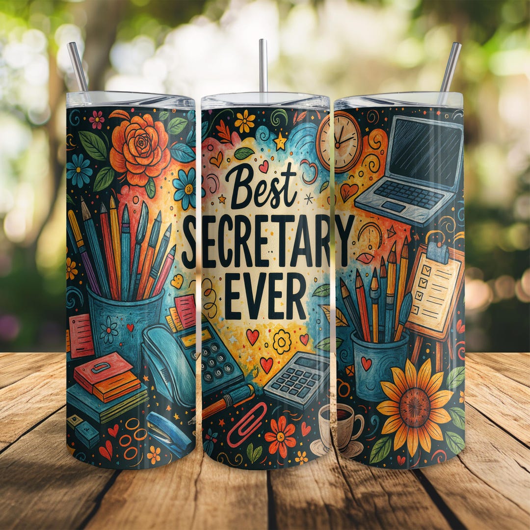 Secretary Tumbler Wrap Office Squad Sublimation, Assistant 20oz Tumbler ...
