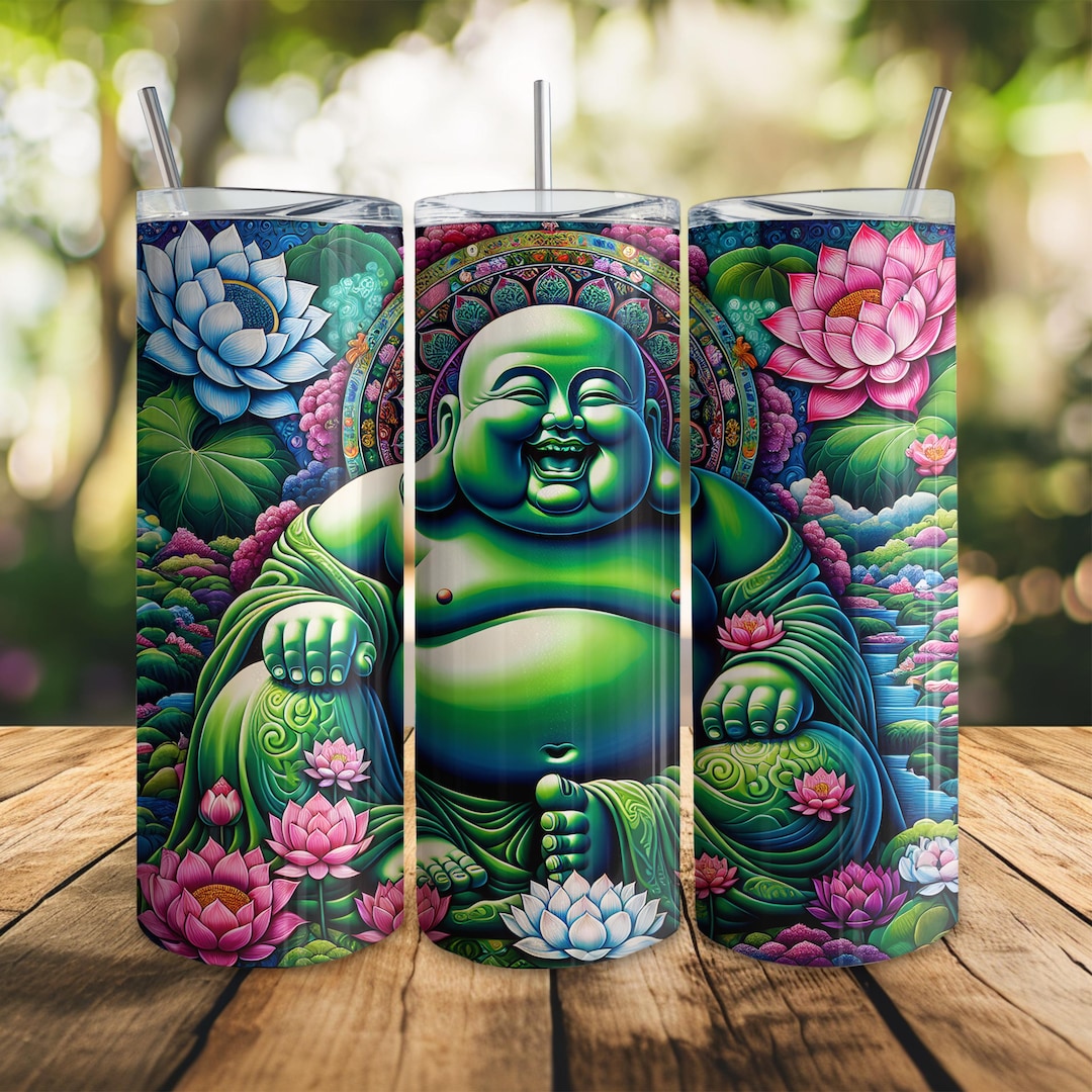 Jade Buddha 20oz Skinny Tumbler Wrap Digital Download, Seamless PNG ...