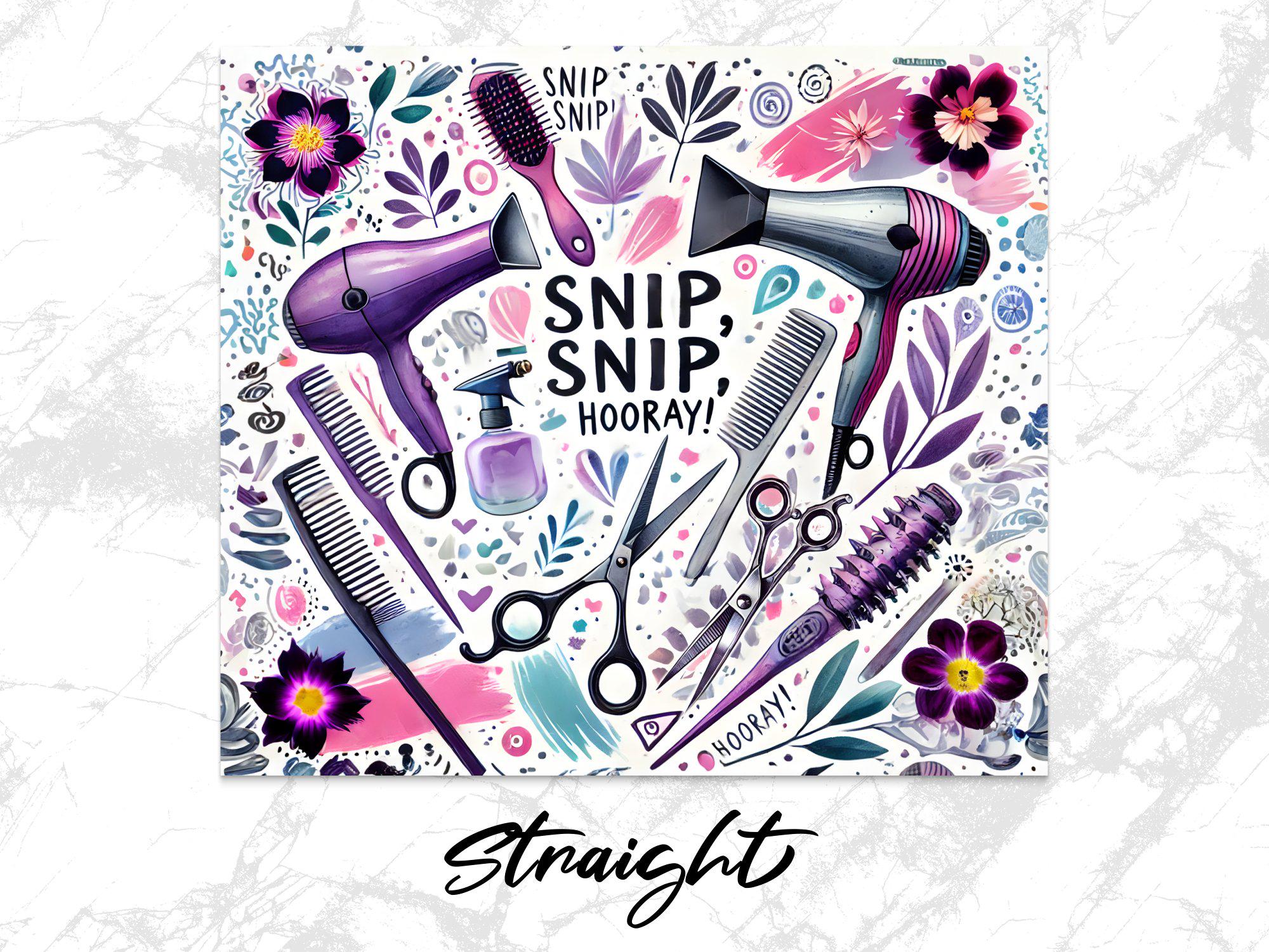 SNIP SNIP Hooray Tumbler Wrap – Hairdresser PNG for 20oz Skinny ...