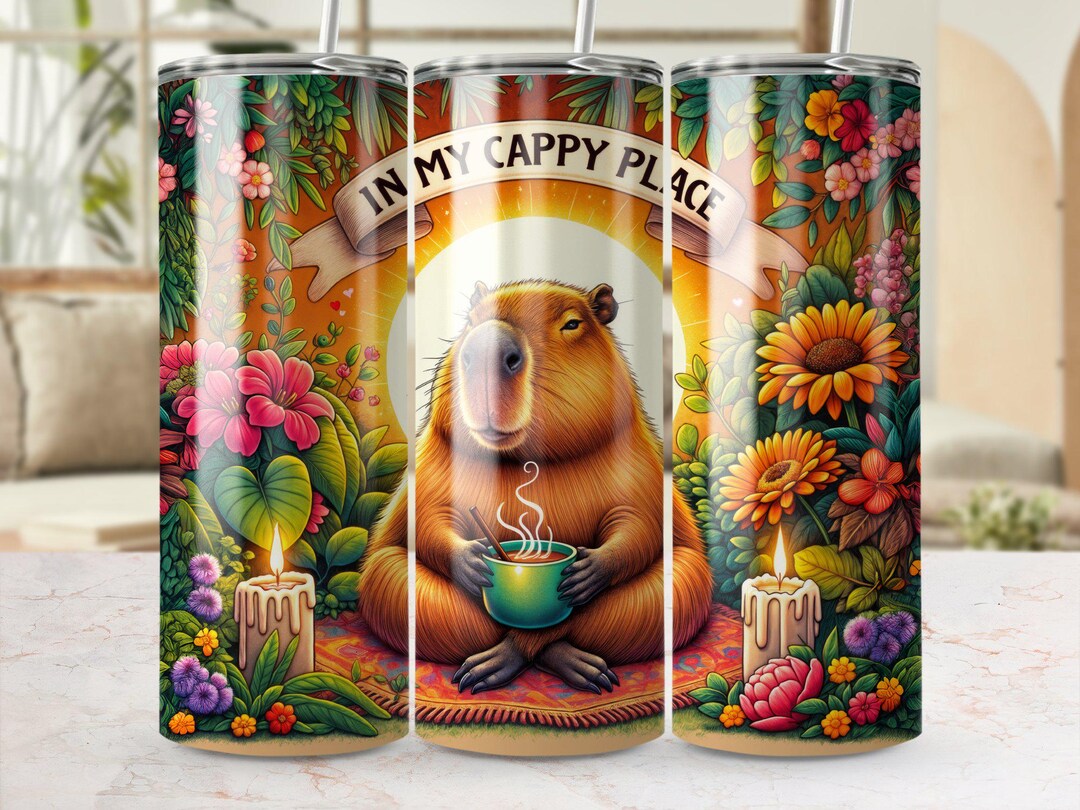 Cute Capybara Tumbler Wrap, in My Cappy Place 20 Oz Sublimation Tumbler ...