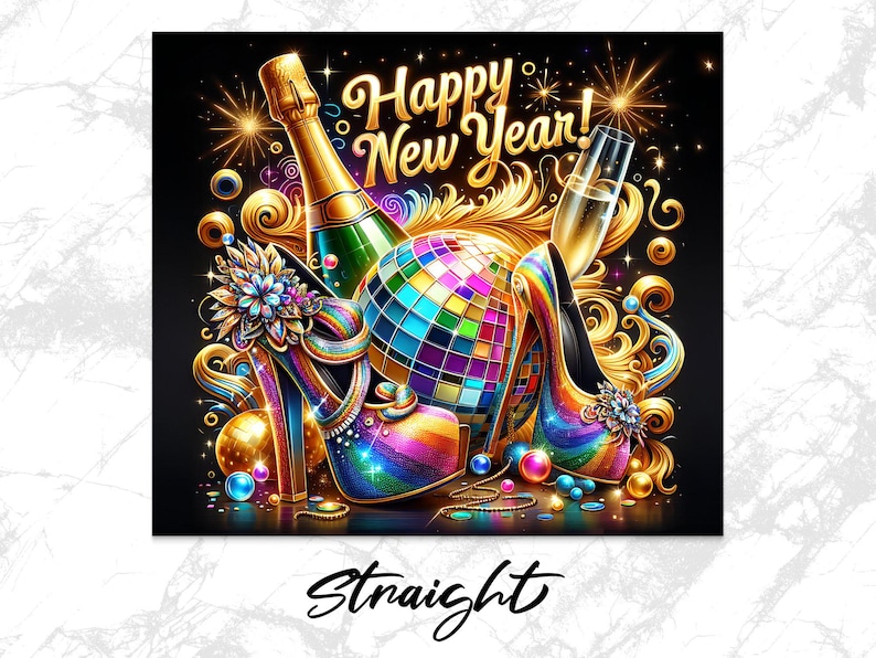 Happy New Year Tumbler Wrap 20oz, Digital Download, Seamless PNG, 20oz ...