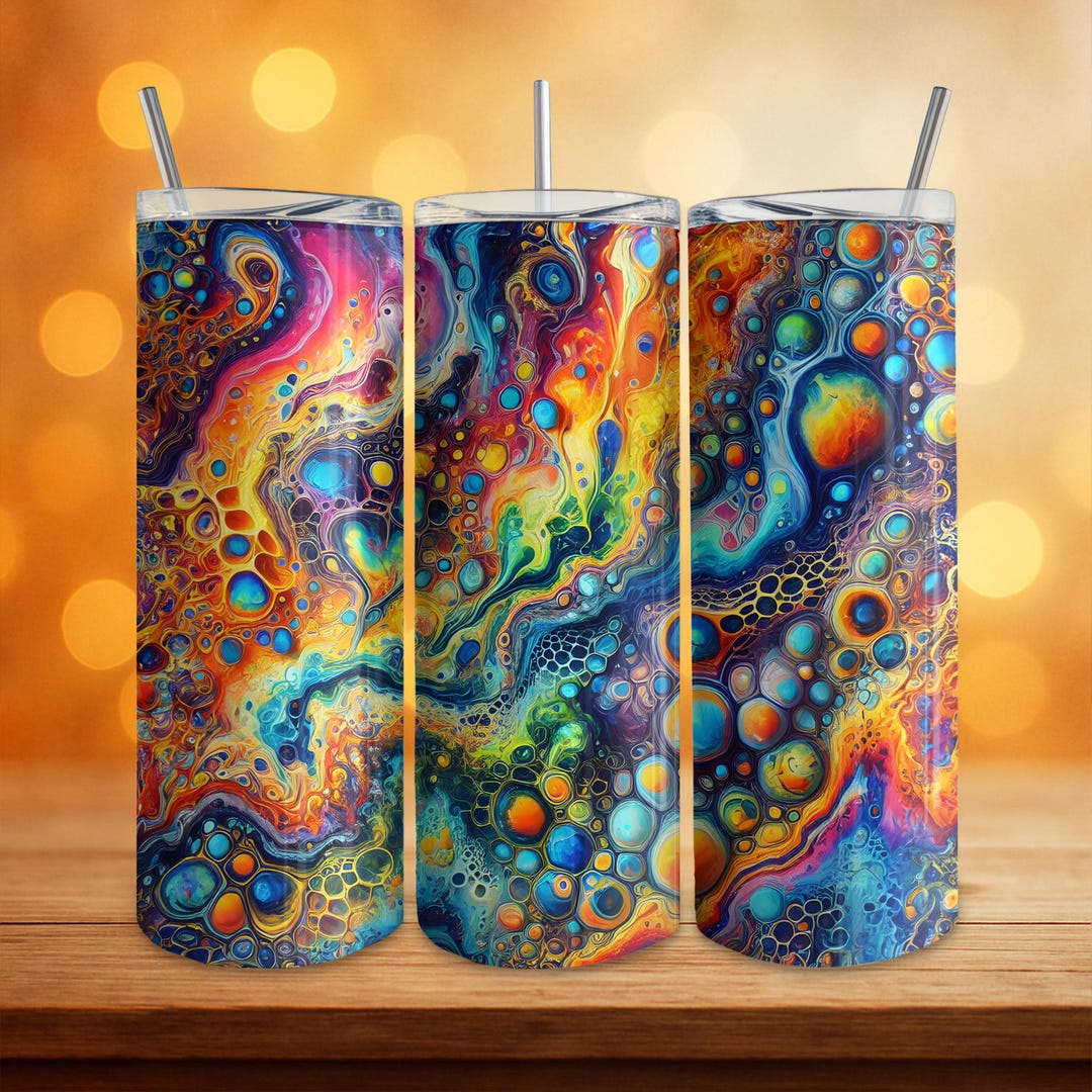 Colorful Abstract Art Digital Design, 20oz Tumbler Wrap, Digital ...
