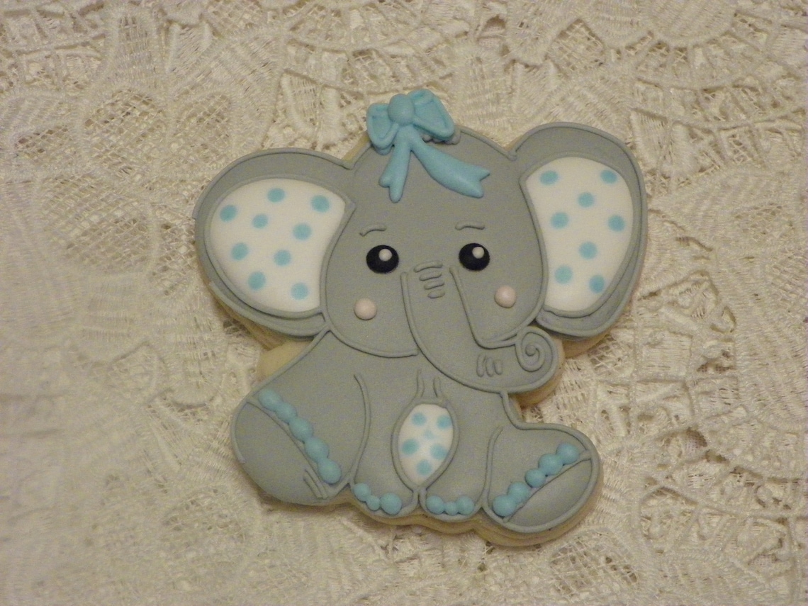 Baby Elephant Sugar Cookies/elephant Sugar Cookies/elephant Cookies ...