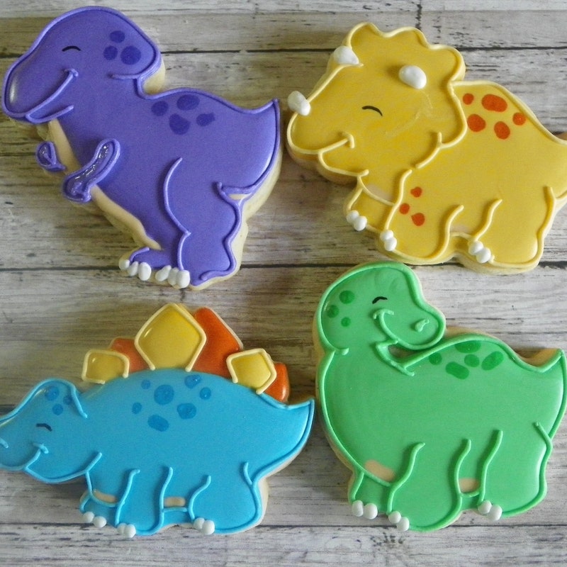 Dinosaur Cookies - Etsy