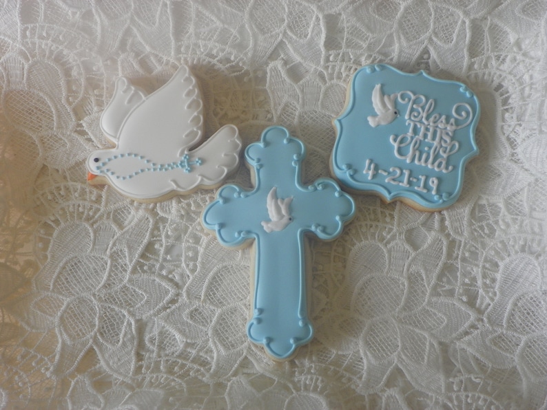 Baptism Cookies/communion Cookies/religious Cookies/cross | Etsy