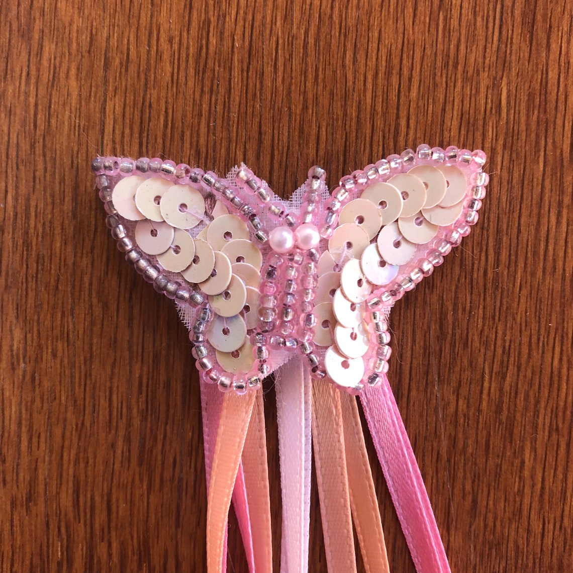 Little Pink Butterfly Hair Clip With Long Ribbons Butterfly - Etsy