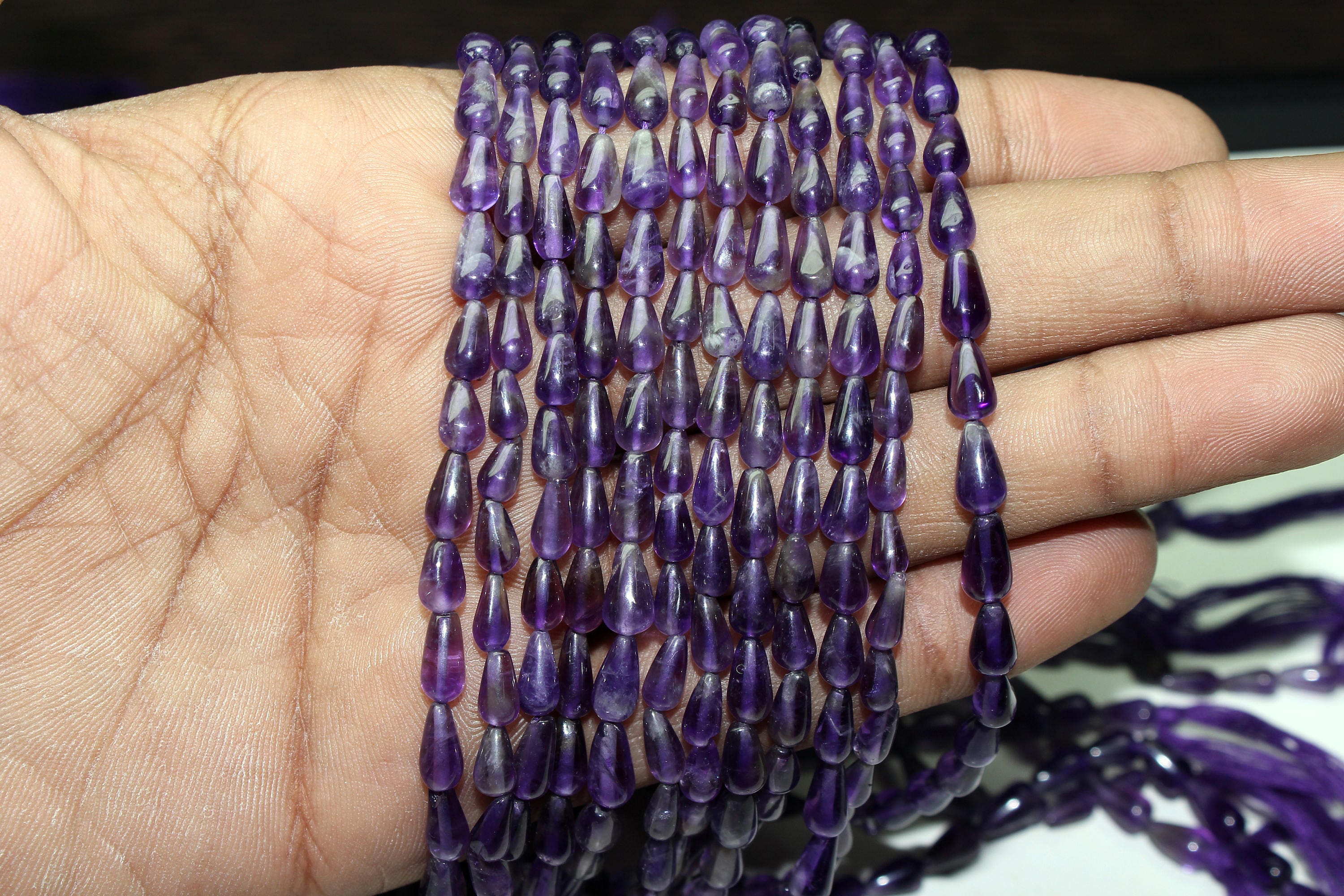 Natural African Amethyst Teardrops Strand Lot Gemstone Size - Etsy