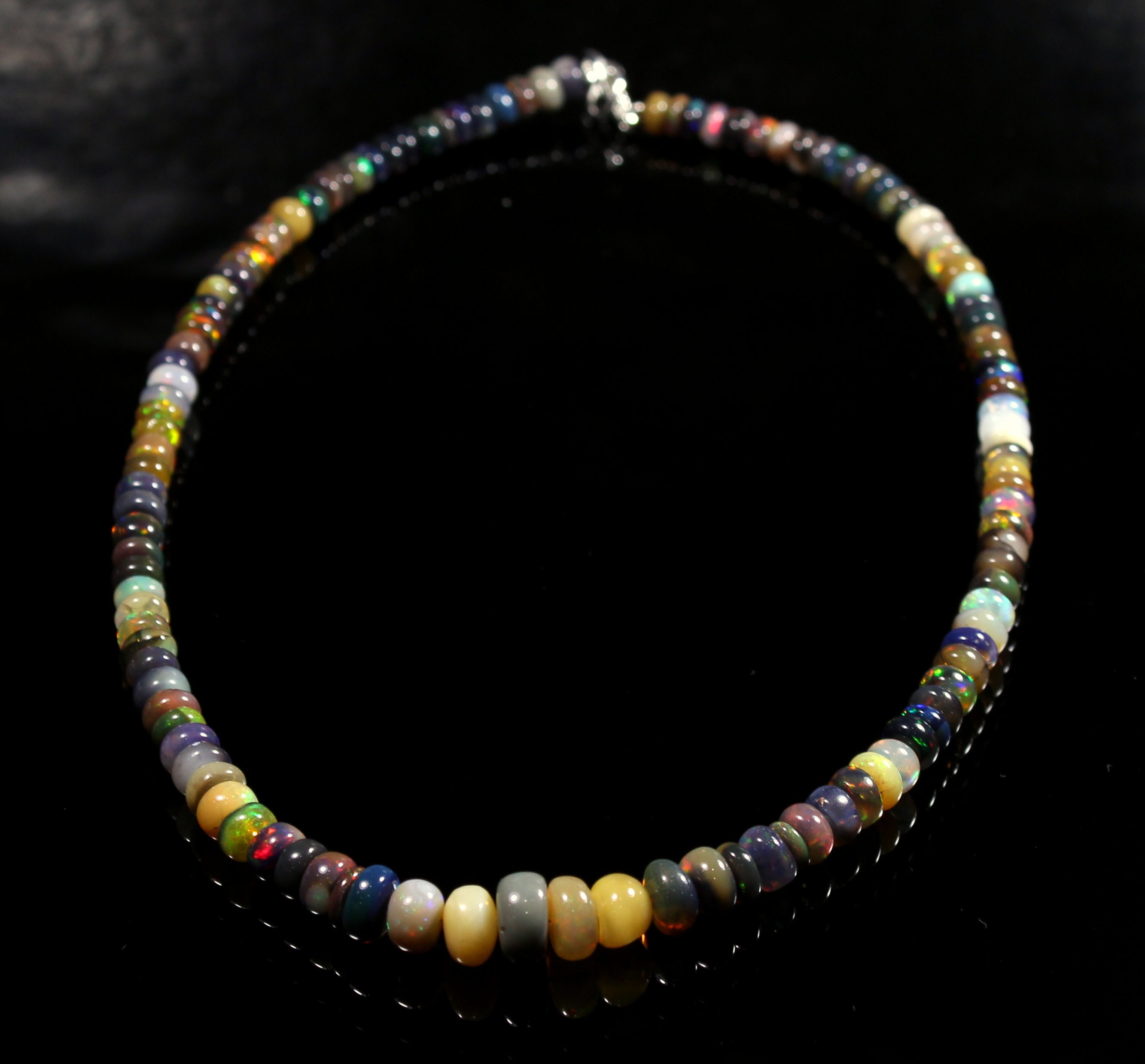 AAA Natural Ethiopian Black Opal Beads 14 Inch Strand | Etsy