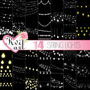 String Lights Effects Overlays. 14 PNG Set. Instant Download. Bokeh ...