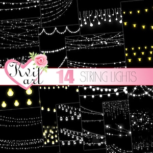 String Lights Effects Overlays. 14 PNG Set. Instant Download. Bokeh ...