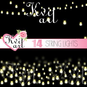 String Lights Effects Overlays. 14 PNG Set. Instant Download. Bokeh ...