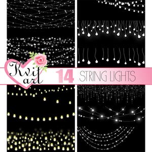 String Lights Effects Overlays. 14 PNG Set. Instant Download. Bokeh ...