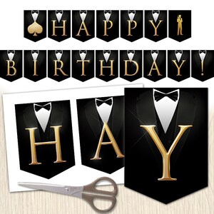 Big Bond Birthday Set. Men's Party Supplies. Invitation. James Bond ...