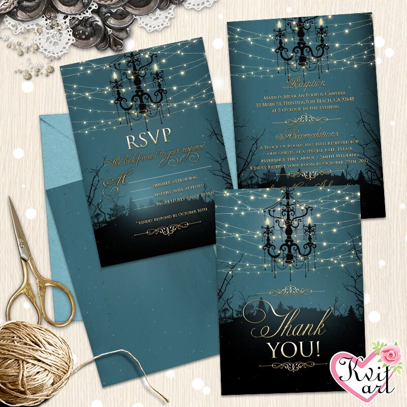 Gothic Wedding Invitation Set. Goth Printable Stationery Kit. | Etsy