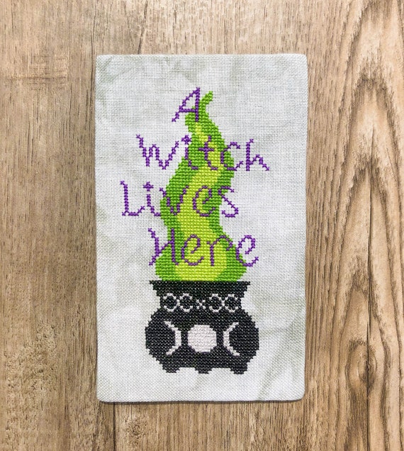 Witch Cross Stitch Pattern A Witch Lives Here Fairy Floss - Etsy UK