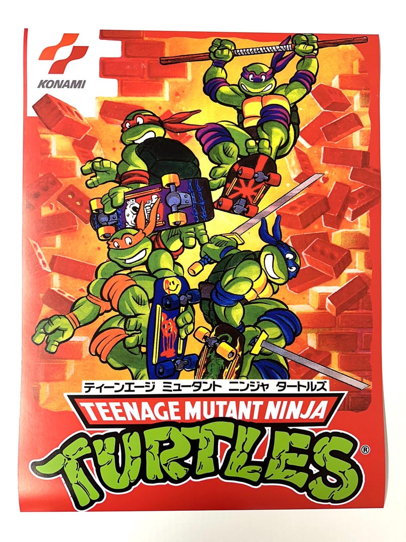 TMNT 2 Arcade Game Poster - Ninja Turtles - Etsy