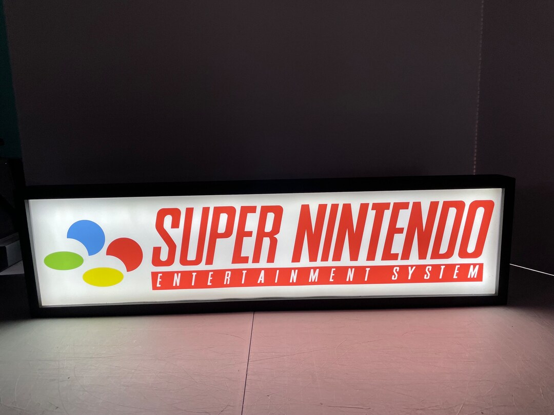 Super Nintendo Snes Backlit Sign 8x29” - Etsy