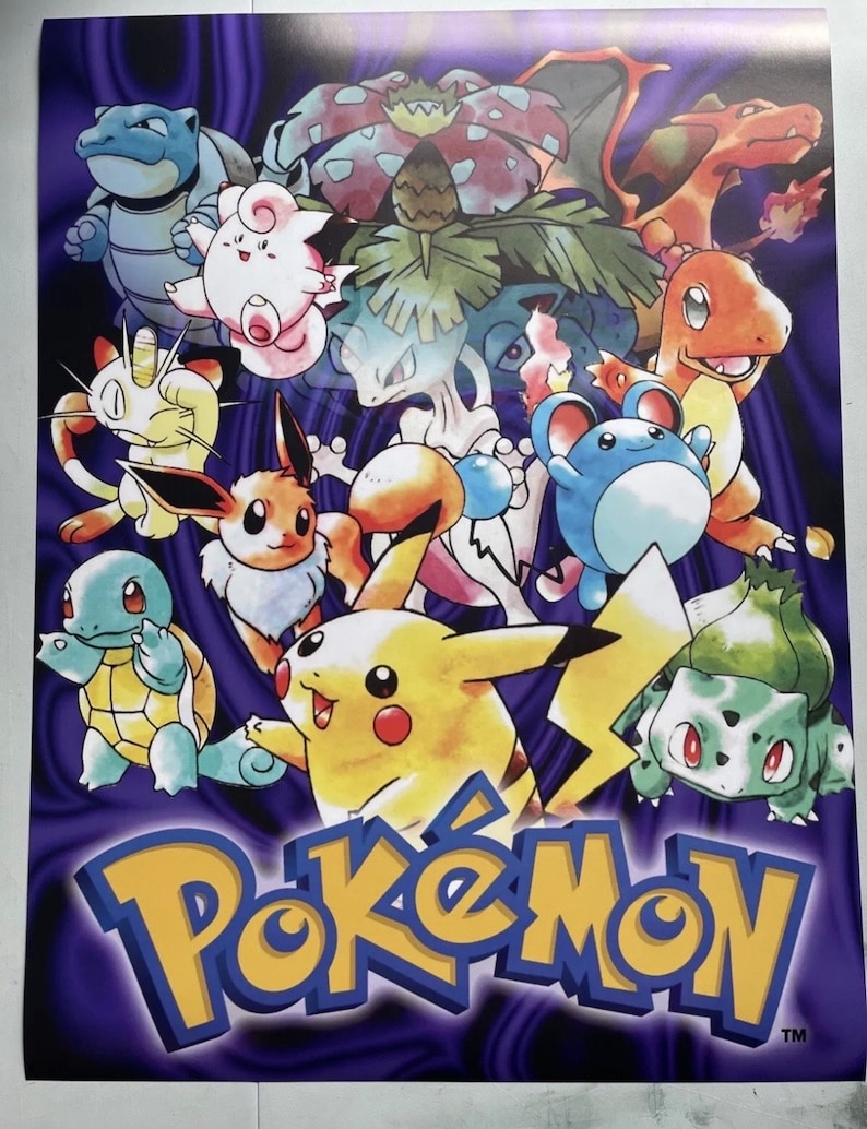 Pokémon First Gen Poster - Retro - Etsy