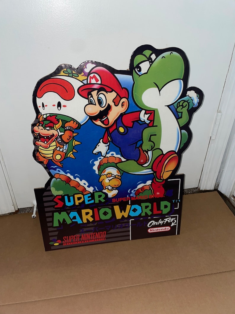 Super Mario World Standee - Snes Nintendo Sign - Etsy