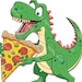 T-rex Dinosaur With Pizza Clipart,transparent PNG Clip Art,digital ...