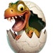 T-rex Dinosaur Hatching From Egg Clip Art Png File, Digital Download ...