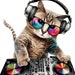 Cute DJ Cat With Glasses PNG Clipart, Transparent Animal Clip Art, Kids ...
