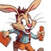Bunny PNG Clipart, Back to School Rabbit With Books, Cute Running Bunny ...