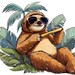 Tropical Sloth Clipart: Chilled-out Sloth With Sunglasses Digital PNG ...