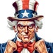 Patriotic Uncle Sam Clipart Sublimation PNG Design American Flag ...