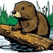 Beaver on Log PNG Clipart, Woodland Animal Digital Download, Cute ...