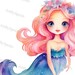 Watercolor Mermaid Princess Clipart PNG, Fantasy Ocean Girl Clip Art ...