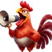 Rooster With Megaphone PNG Clipart, Cartoon Chicken Announcer, Loud ...