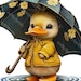 Duck With Umbrella & Rain Boots PNG Clipart,transparent Animal Print ...