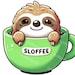 Sloffee - Adorable Sloth in Coffee Cup Clipart, Cute Animal PNG for ...