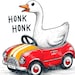 Whimsical Goose Driving Toy Car Clipart-funny Goose Png,silly Animal ...