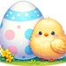 Cute Fluffy Chick & Easter Egg Clipart - Digital PNG for DTG, T-shirts ...