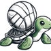 Turtle With Volleyball Shell Clipart,cute Sports Animal Png,fun Digital ...
