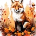 Autumn Fox Clipart Set Watercolor Forest Animal PNG, Digital Download ...