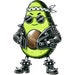 Cool Avocado PNG Clipart in Leather Jacket With Sunglasses,rock N Roll ...
