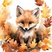 Fox PNG Clipart Nestled Among Autumn Leave,fall Watercolor Woodland ...