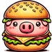 Adorable Pig Burger Cartoon Clipart - High-quality PNG for T-shirts ...