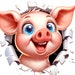 3D Cartoon Piglet Clipart - Digital PNG for DTG, T-shirt, Mug, Tumbler ...