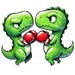 Boxing Dinosaur Cartoon Clipart, Funny Dino Duel Transparent PNG, Cute ...