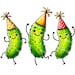 Dancing Pickles Clipart | Transparent PNG | Party Hat Pickle ...