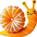 Mandarin Snail PNG Clipart, Cute Kawaii Fruit Clip Art, Fun Citrus ...
