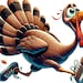 Thanksgiving Turkey Clipart - Cartoon Turkey Running in Shoes PNG, T ...